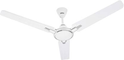 USHA Racer Chrome 1200MM Rich White Silver pack of 1 1200 mm 3 Blade ...