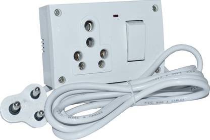 Power Heavy Duty 16A Extension Board (2M Long wire) 1 Socket Extension ...