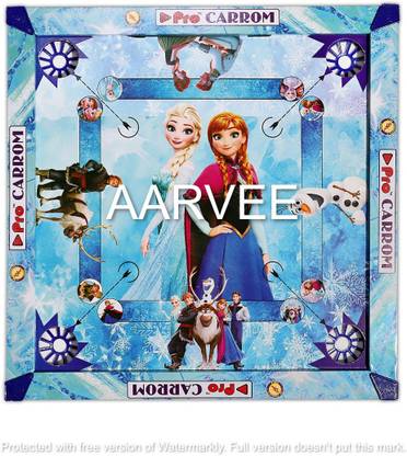 Aarvee Kids Wooden Carrom Board with Back Side Ludo Game 20 x 20 Inches ...