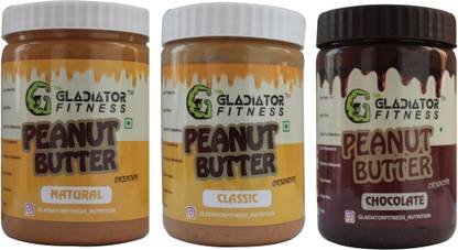 Gladiator Fitness Natural Creamy, Chocolate Crunchy & Classic Crunchy ...