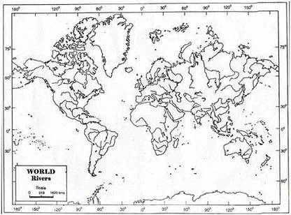 Flipkart.com | CRAFTWAFT OUTLINE RIVER MAP OF WORLD BLANK A4 70 gsm ...