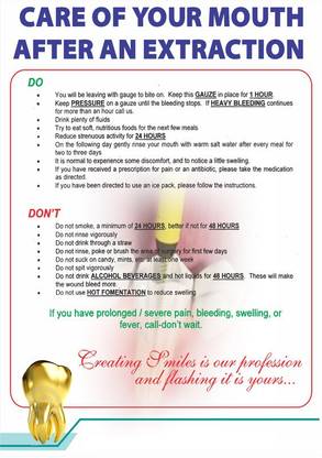 Poster Doctor Dental Dentist Care Of Your Mouth After An Extraction ...