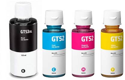 Realink Ink GT53xl & GT52 Multicolor Ink Bottle Set Compatible for ...