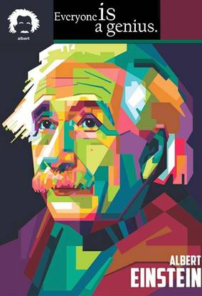 Poster Albert Einstein Digital Art (Large Poster, 300GSM Matt, 36x24 ...