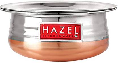 HAZEL Copper Bottom Uruli With Lid Urli Vessel Cooking Steel Serving ...