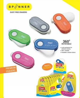 Flipkart.com | MotoArt Flair Spinner Eraser Set Of 10 Non-Toxic Eraser
