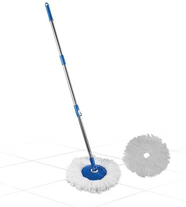 GALA Steel mop rod stick with 2 refills 360 degree rotating pole pocha ...