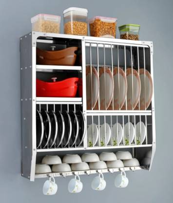Winstar Stainless Steel Sheet Wall Mount Dish Rack | Kitchen Bartan ...
