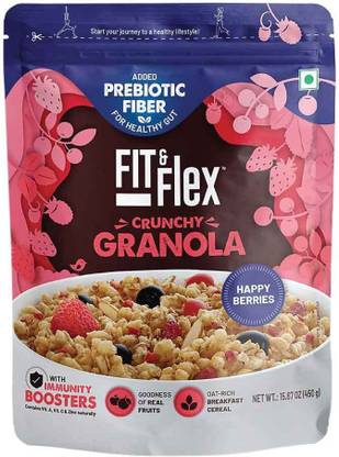 fit & flex Granola - Oat Rich Breakfast Cereal with Real Fruits - Happy ...