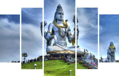 KartMax Lord Shiva Radium Painting Digital Reprint 16 inch x 24 inch ...