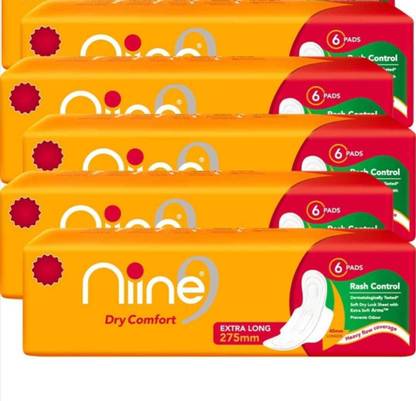 nine DRY COMFORT Sanitary CONTAINS 30 PADS PACK OF 5 EACH CONTAINS 6 ...