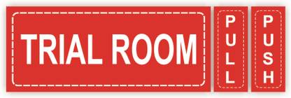 GOODPRINTZONE Trial Room Sign Board And Door Sticker Push n. Pull combo ...