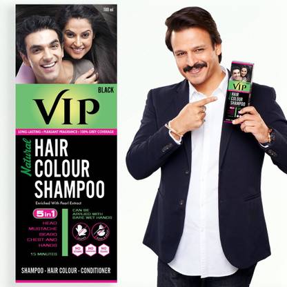 VIP Permanent Hair Colour Shampoo for Men and Women | Natural and ...