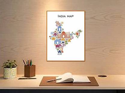 India Map Paper Print - Educational posters in India - Buy art, film ...