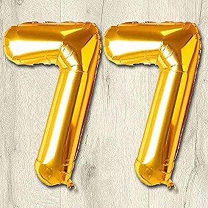 Flipkart.com | HMFURRYS FINEST Solid Golden Foil No.77 Balloons Letter ...