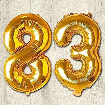Flipkart.com | HMFURRYS FINEST Solid Golden Foil No.83 Balloons Letter ...
