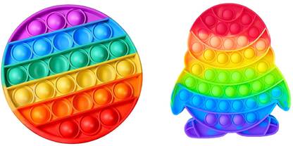 ELITEHOME Multicolor Round and Penguin Pop It, Stress Relief Fidget ...