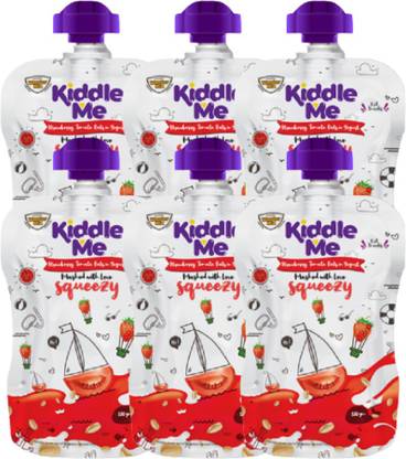 Kiddle Me Squeezy Fruit Puree 120g-Pack of 6 |Yogurt Squeezy with ...