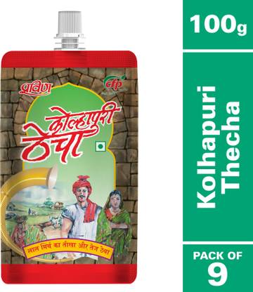 pravin Kolhapuri Thecha / Chutney 100g Pouch - Pack of 9 Chutney Paste ...