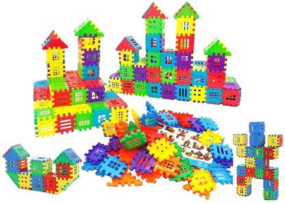 KHUSH 50 pcs Blocks House Multi Color Building Blocks with Smooth ...