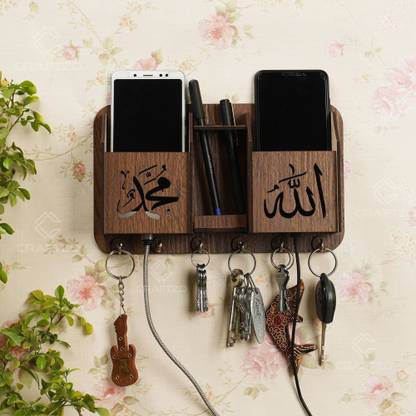 Craftzo Key Holder With Double Phone Stand / Key Holder for Wall ...