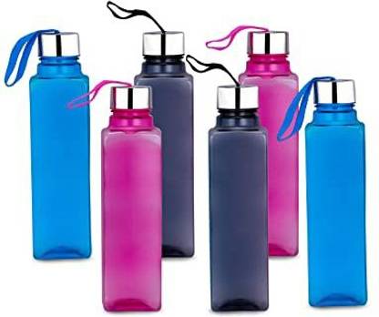 SKYRIVA Frosty Plastic Food Grade Fridge Square Water Bottle Set(6 ...