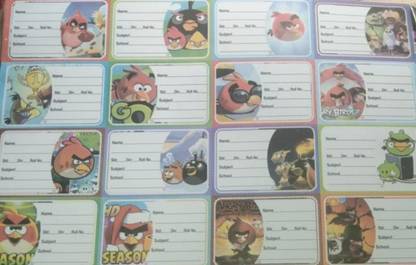 Super Easy Mixed Design Name Slip Note Book Cartoon Stickers School ...