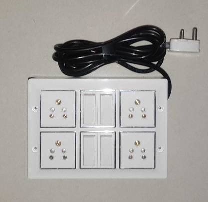 supriya combaind box 6A. 4 switch, 4 socket, 3 core, 3 pin top (cona ...