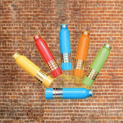 DEZOFY tiktok water bottle,Plastic Bottle Set of 6,multicolor 1000 ml ...