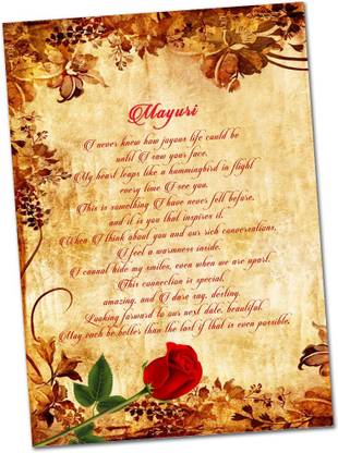 Midas Craft I Love You Mayuri Love Letter Quotes 30 Greeting Card Price ...
