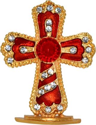 Catholic Liturgicals Car Dashboard Cross, Gold & Red Metal Cross - 5 ...