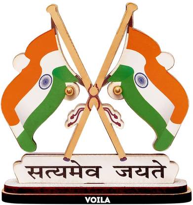 VOILA Indian Flag With Satyamev Jayate Symbol for Car Dashboard Double ...