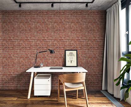 Flipkart SmartBuy 500 cm Wall Stickers Wallpaper Brown Brick Natural ...