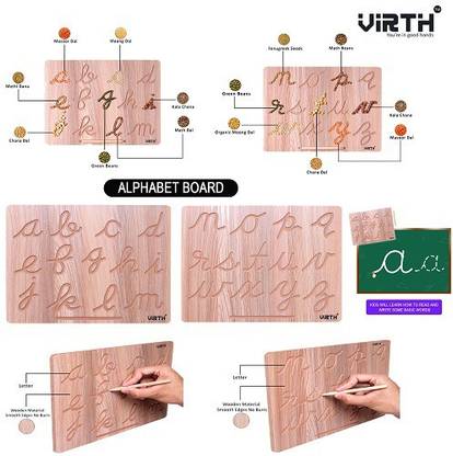 Virth English Cursive Alphabet Board Learning Toy for Preschool Kids (2 ...