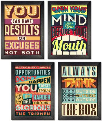 Framed Motivational Quotes Wall Poster, Inspirational Art Frames for ...
