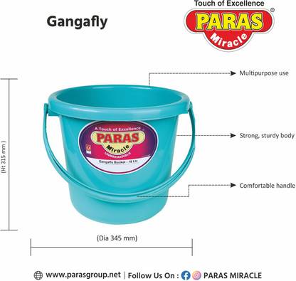 Paras Miracle 18 L Plastic Bucket Price in India - Buy Paras Miracle 18 ...