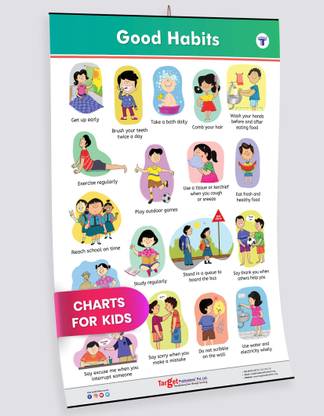 Kids Learning Wall Chart |Good Habits Chart For Kids |Chart For ...