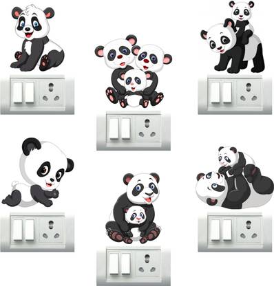 Design Zoo Kids & Panda Switchboard Sticker Medium Self Adhesive ...