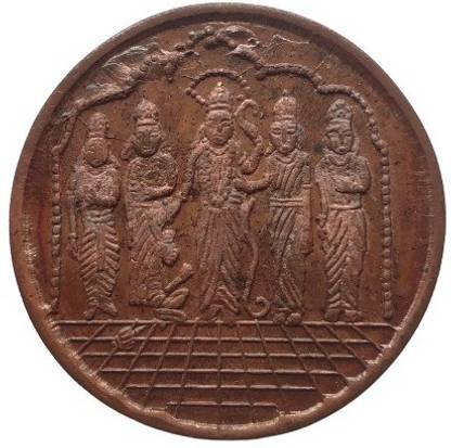 COINS WORLD RAM RAJYA 5 DIFFRENT GODS 50 GRAMS COPPER TEMPLE TOKEN OF ...
