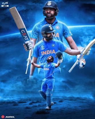 Rohit Sharma POSTER, Cricketer POSTER, Indian Cricketer Poster for Wall ...