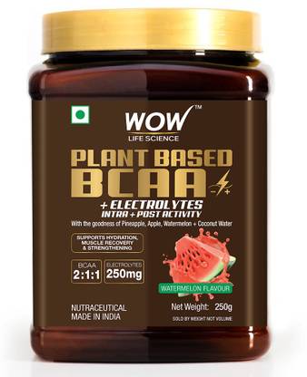 WOW Life Science Plant Based BCAA For Muscle Recovery & Growth - Watermelon 250g BCAA Price in ...
