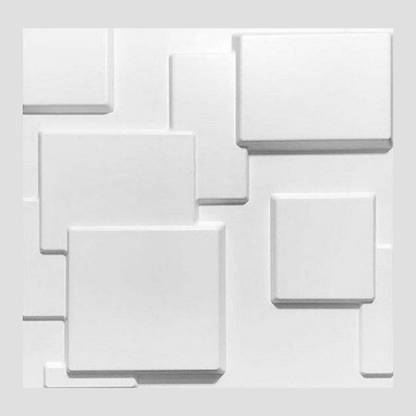 Kayra Decor 3D PVC WALL PANELS SQUARE DESIGN D095 (Pack of 6) , White ...
