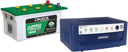 OKAYA OPJT19036 + Luminous Eco Watt Neo 1250 Tubular Inverter Battery ...