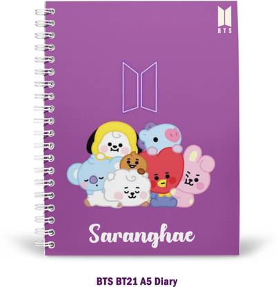 PurpleBees BTS BT21 Purple A5 Diary Unruled 160 Pages Price in India ...