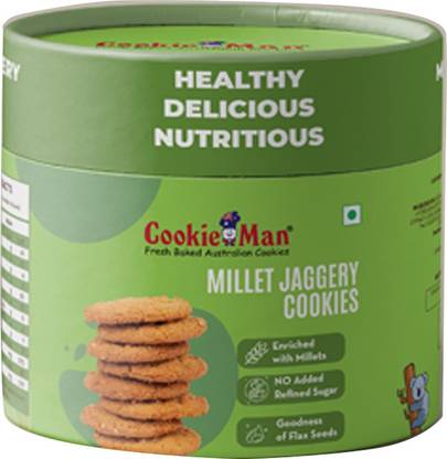 Cookieman Millet Jaggery | Healthy Snack with Wheat, Millets Cookies ...