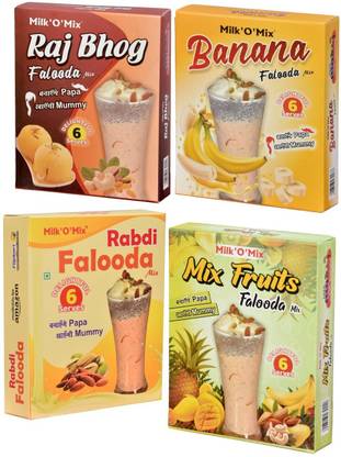 Milk'O'Mix Powder Combo Raj Bhoog/Banana/Mix Fruit/Rabdi flavor and ...
