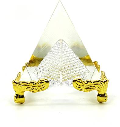 Plus Value Vastu Fengshui Crystal Glass Pyramid with Stand for Positive ...