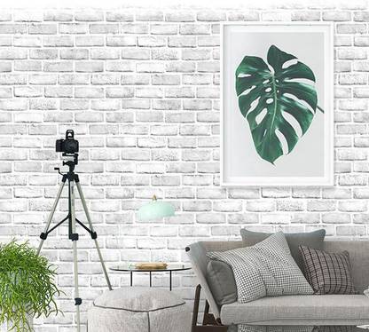 Flipkart SmartBuy White brick Design Wallpaper(200CM X45CM) Medium Self ...