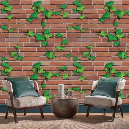 Flipkart SmartBuy Brick and green well Stone Wallpaper(1000CM X45CM ...