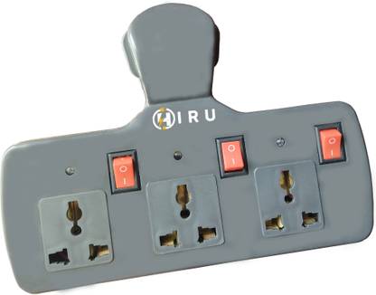 Hiru Three Pin Cordless Extension Board with Individual 3 Universal ...